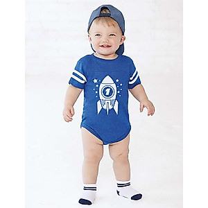 1st Birthday Outfit Space Rocket One Year Old Gift Cute Baby Bodysuit 18M Blue
