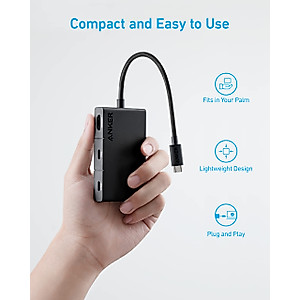 Anker USB C Hub, 332 USB-C Hub (5-in-1, 4K HDMI) with 100W Power Delivery, 4K@30Hz HDMI Display, 5Gbps USB-C and USB-A Data Ports & 333 USB C to USB C Cable (6ft 100W, 2-Pack)