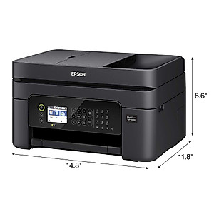 Epson Premium Workforce WF 28 Series All-in-One Color Inkjet Printer I Print Copy Scan Fax I Wireless I Mobile Printing I Auto 2-Sided Printing I 2.4" LCD I Up to 30-Sheet ADF (Renewed)