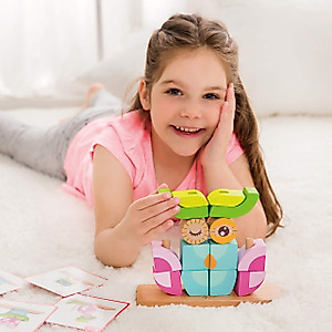 Classic World Wooden Toddler Montessori Toys Block Puzzle, Sorting and Stacking Puzzles for Babies and Toddlers, Peg Puzzle Stacker