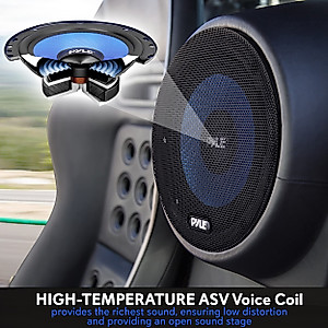 Pyle Two-Way Component Speaker System - One Pair 6.5" Two-Way Component Kit, Non-Fatiguing Butyl Rubber Surround, 360 Watts w/ 4 Ohm Impedance and 1" High-Temperature ASV Voice Coil - PL650CBL