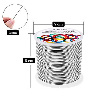 12 Gauge Aluminum Wire 100 Feet, Anezus Metal Armature Wire Bendable Sculpting Wire for Crafts Wreath Making Jewelry Making Beading Floral (Silver, 2mm)