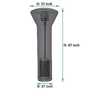 Shieldo Patio Heater Covers Waterproof with Zipper Outdoor Heater Cover Heavy Duty Tear-Proof, Anti-Snow, Wind-Resistant Dust-Proof Cover for Patio Heater 87"x 33"x 19"