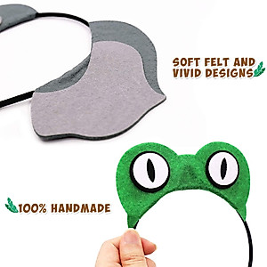 12pcs Jungle Animal Safari Headbands with Animal Hair Hoops - Photo Booth Props, Party Favors and Decorations for Kids and Adults