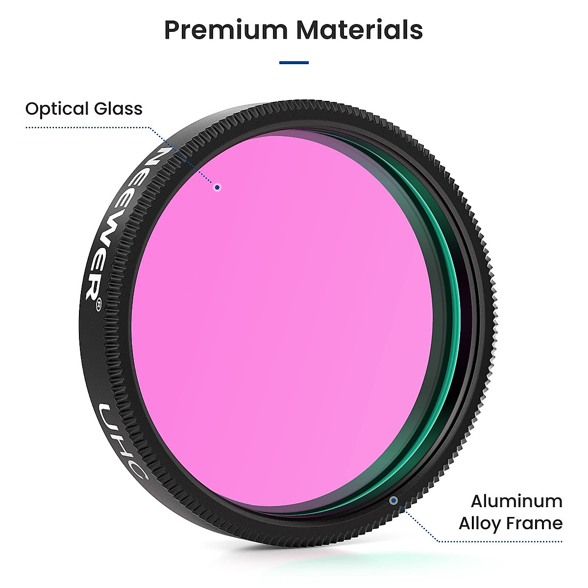 Neewer Telescope Filter 1.25” UHC Filter, Astrophotography Accessory Filter to Improve Image Contrast and Reduce Light Pollution for Astronomical Photography