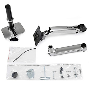 Ergotron – LX Premium Monitor Arm, Single Monitor Desk Mount – fits Flat Curved Ultrawide Computer Monitors up to 34 Inches, 7 to 25 lbs, VESA 75x75mm or 100x100mm – Tall Pole, Polished Aluminum