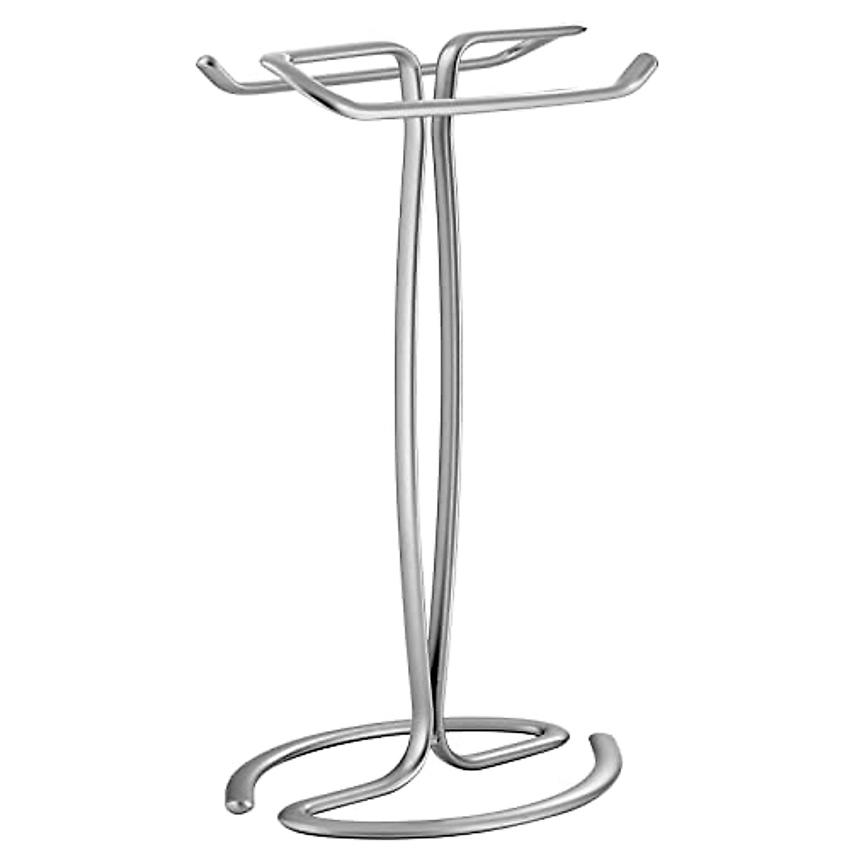 mDesign Metal Countertop Hand Towel Holder - Double-Sided Stand for Bathroom and Vanity Hand Towels and Small Guest Towels - Counter Towel Holder for Bathroom - Spira Collection, Chrome