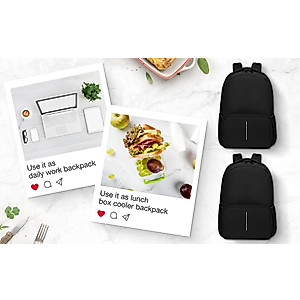 Ocraho Lunch Bag Backpack, Insulated Cooler Lunch Box Backpack,Travel Laptop Backpack with USB Port for Women Men Fits 15.6 Inch Laptop