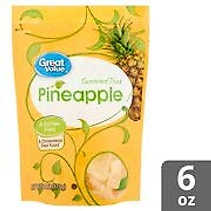 Great Value Sweetened Dried Pineapple, 6 Oz (Pack of 2)