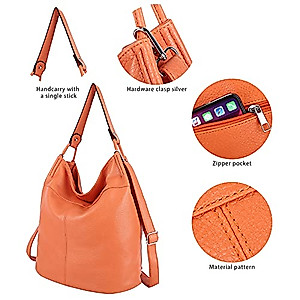 Purse for Women Convertible Backpack Purses and Handbags Crossbody Shoulder Bag - Orange