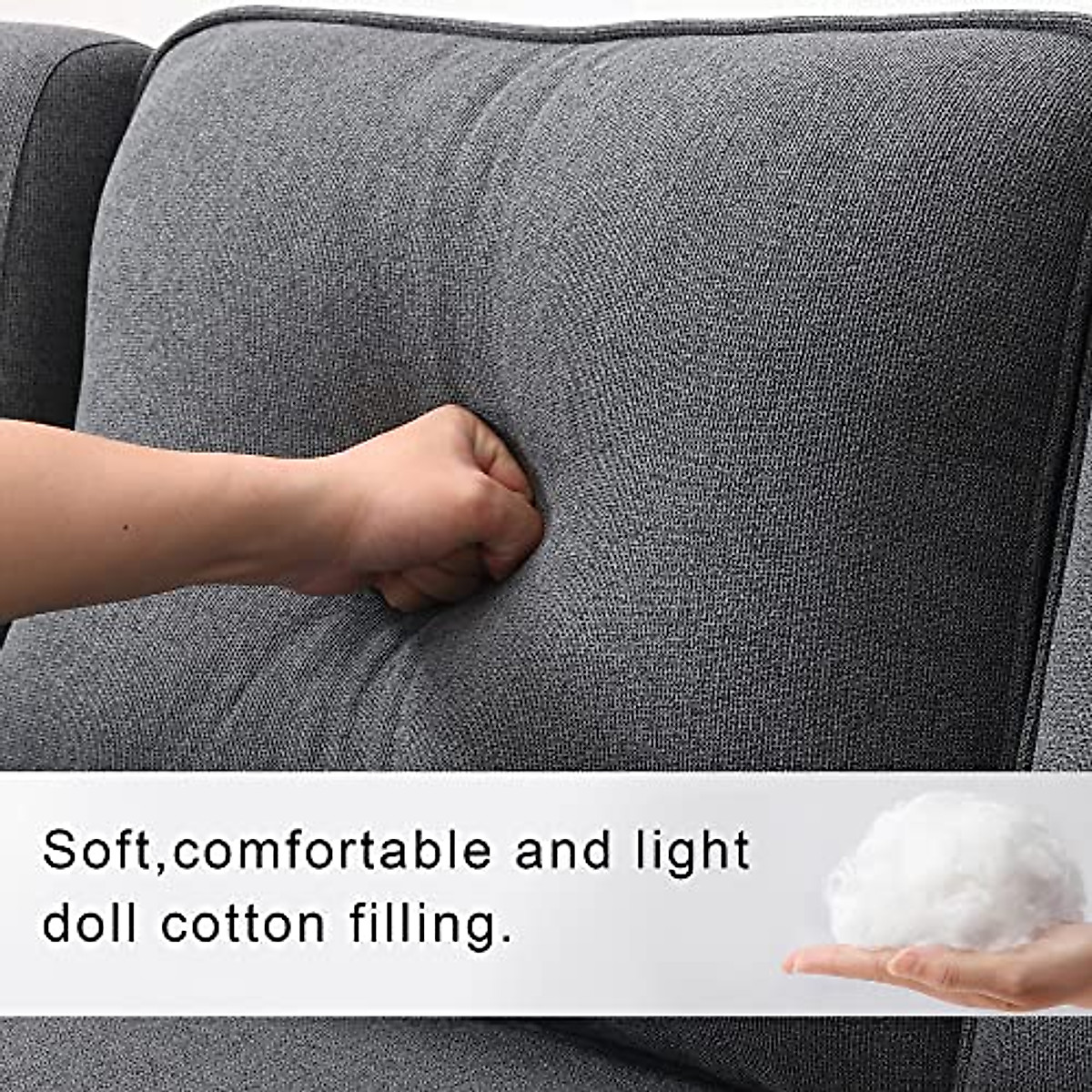 Multifunctional Modular Linen Upholstered Sectional Sofa Couch with Storage Consloe,Cupholders, USB Charging Ports and Wired & Wirelessly Charged for Home Office Apartment Living Room Furniture Sets