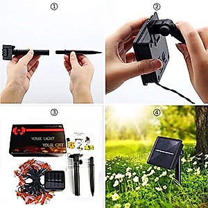 Solar Bee String Lights 2 Pack Each 17Ft Total 60 LED Solar Bee Fairy Lights 8 Modes Copper Wire Lights Waterproof Outdoor String Lights for Garden Patio Gate Yard Party Wedding Indoor Bedroom