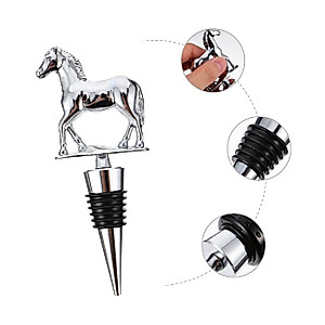 UPKOCH 3 Pcs Cork Champagne Preserver Wine Bottle Plug Wine Bottle Cap Horse Metal Plug Bottle Plug Bottle Metal Stopper Silver Preserver Cork Alloy Wine Preserver Pump Wine Bottle Plug