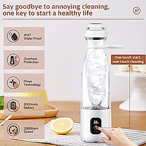 Portable Blender, Personal Blender for Shakes and Smoothies 300W Mini Blender 20oz Smoothie Blender USB Rechargeable Fresh Juice Blender with Pulse Technology Crush Ice Nuts Eenten Blender BravoS(3rd Generation) (BravoS (Sports Caps))