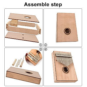 Kalimba DIY Kit 17 Key Make Your Own Kit with Manual Tools Tuner Hammer (MI2771)