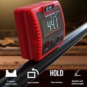 S&F STEAD & FAST Digital Angle Gauge Magnetic with Laser, 4 Magnets, Measures and Sets Angles, Angle Cube Protractor Level with Case, Angle Finder Tool for Table Saw, Woodworking