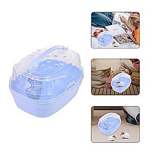 Balacoo Hamster Cage Small Animal Travel Carriers Portable Cages with Water Bottle Transparent Travel Carry Case Outdoor