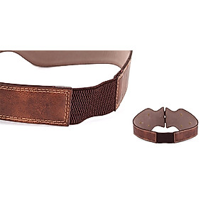 ICSTH Womens Obi Belt Vintage PU Leather Elastic Wide Waist Belt Fashion Retro Wide Belts (92CM)