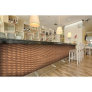 Retro-Art 3D Backsplash Wall Panels for Kitchen, Pack of 10, Geometric Woven Pattern in Bronze Gold, PVC, 24.5 x 18.5, Cover 31.48 sq.ft. 703526