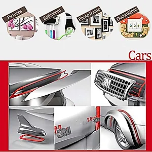 Double Sided Tape, Heavy Duty Mounting Tape, Waterproof Very High Bond Foam Tape, for Indoor Outdoor Car LED Strip Lights, and Home Office Decor （Black，1/2 in x 15.6ft）， Made of 3M Tape