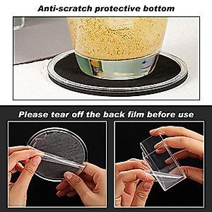 6 Pieces Acrylic Drink Coasters with Holder Round Cup Holder Coasters Tabletop Acrylic Coasters Anti-Slip Cup Holders for Housewarming Tabletop Protection Room Bar Party Decor