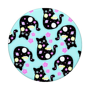 Baby Blue Space Cats Kawaii Planets Aesthetic Cute Trendy PopSockets Swappable PopGrip