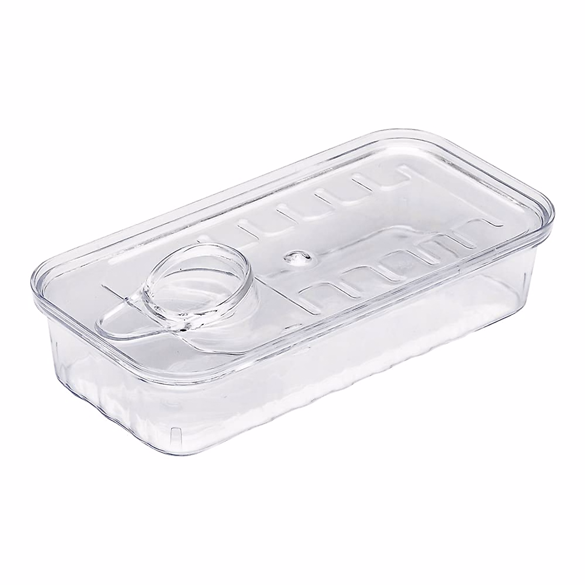 Restaurantware 2 oz Rectangle Clear Plastic Tin Can - with Lid - 4" x 2" x 1" - 20 count box
