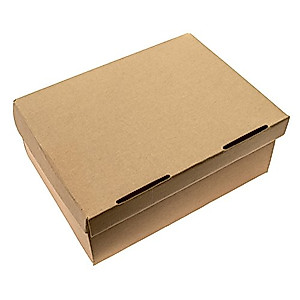 SHOE BOXES - 10 PACK - 12.5" x 9" x 5", HEAVY DUTY One-Piece Design With Lid