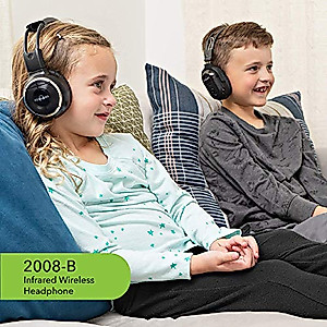 RP Accessories IR-2008B Infrared Wireless Headphones, 2-Channel Folding Universal Rear Entertainment System IR Headphone for Car TV and DVD Player Audio
