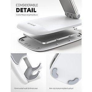 Lamicall Stand Phone Accessories, Desk - White Office Cell Holder, Desktop, Office Desk Accessories, for iPhone 16 15 14 13 12, Decor, Phone