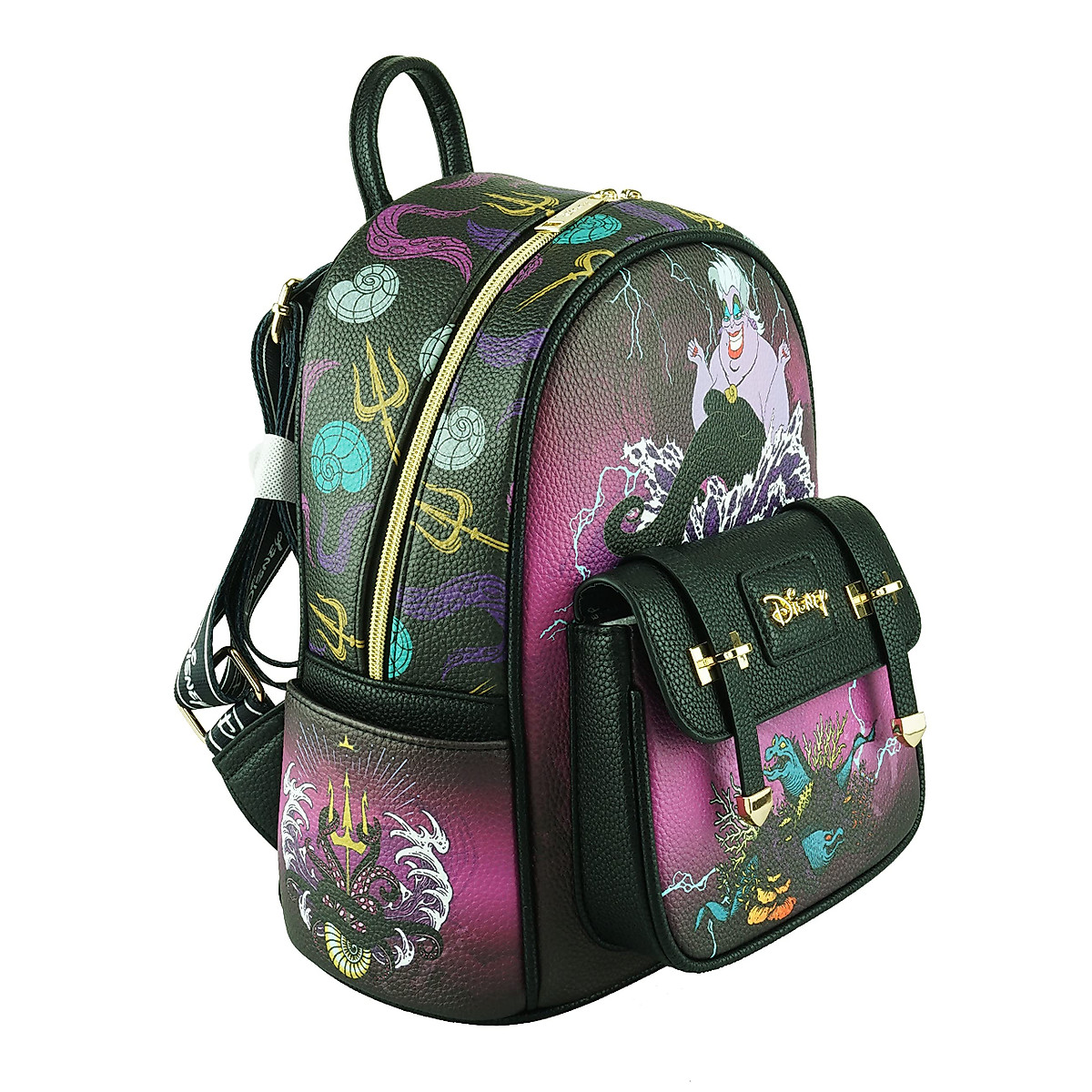 Wondapop Disney Ursula 11" Vegan Leather Fashion Mini Backpack