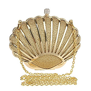 Seashell Evening Clutch Bag Purses For Women Party Handbags For Girls Gold