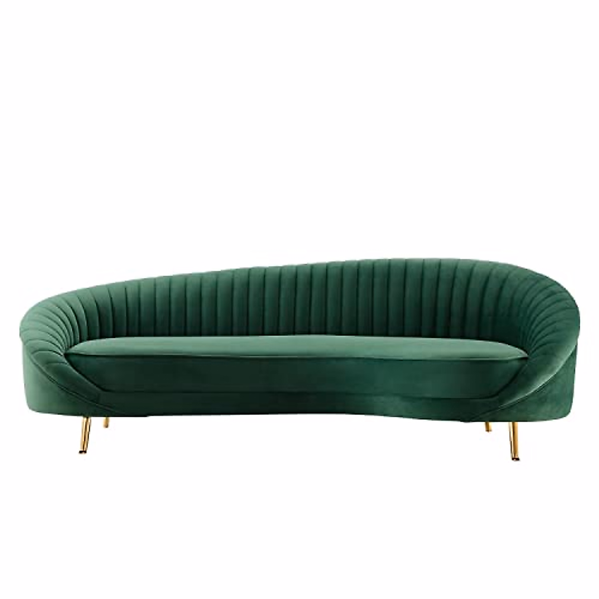 Modway Camber Channel Tufted Performance Velvet Sofa in Emerald