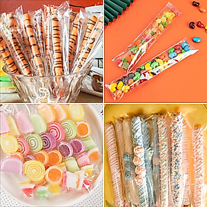 Cellophane Bags, Treat Bags, Clear Cellophane Gift Bags, Self Adhesive Sealing Plastic Gift Bags, Resealable Cellophane Bag for Pretzel rods, Candy, Snack 2 x 8 Inch pretzels individual bags 100 Pcs