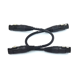 WJSTN Suanqi 3pin XLR Female Microphone Cable XLR to XLR Cables, Female to Female XLR Adapter Cable DMX Cable Patch Cords 2Pack (6in).