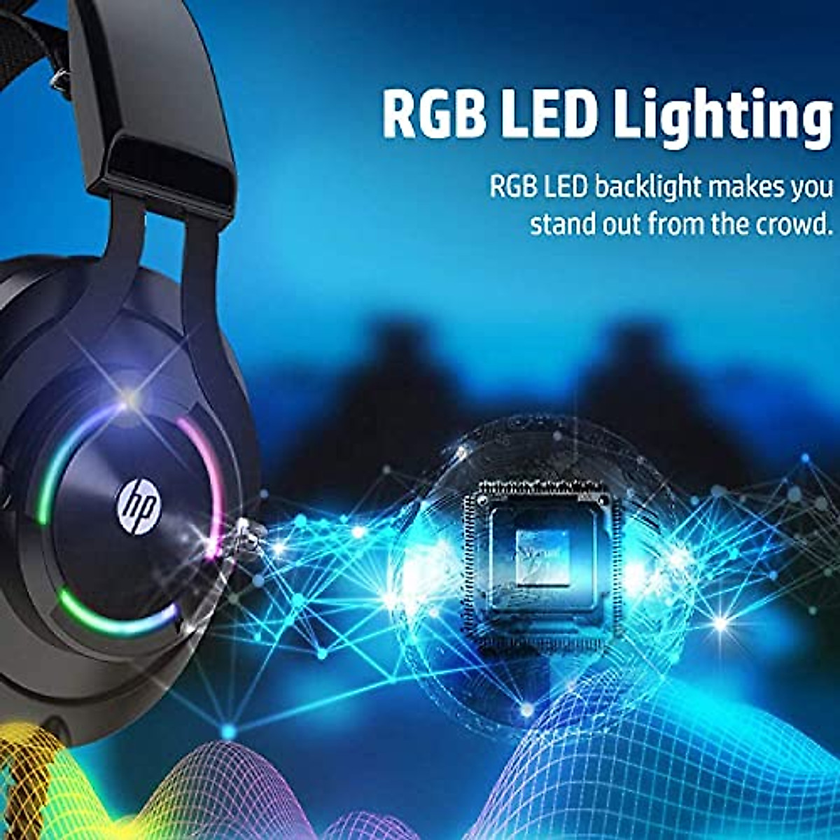 HP Gaming Xbox One Headset with Mic, Gaming Headphones with Microphone for PS4, PC, Laptop, Nintendo Switch with Noise Cancelling Microphone, Wired Over Ear Head Set with LED Lights