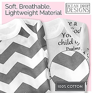 Ocean Drop Designs Baby Gowns 2 Packs (0-6 M) - 100% Cotton Newborn Coming Home From Hospital Outfit, Knotted Gown Baby Newborn, Nightgown, Hospital Outfit, Newborn Outfit for Boys & Girls