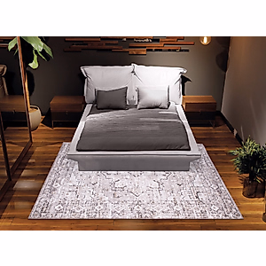 Bloom Rugs 8 x 10 Rug - Gray/Beige Traditional Persian Area Rug for Living Room, Bedroom, Dining Room, and Kitchen - Exact Size: 7'5" x 10'