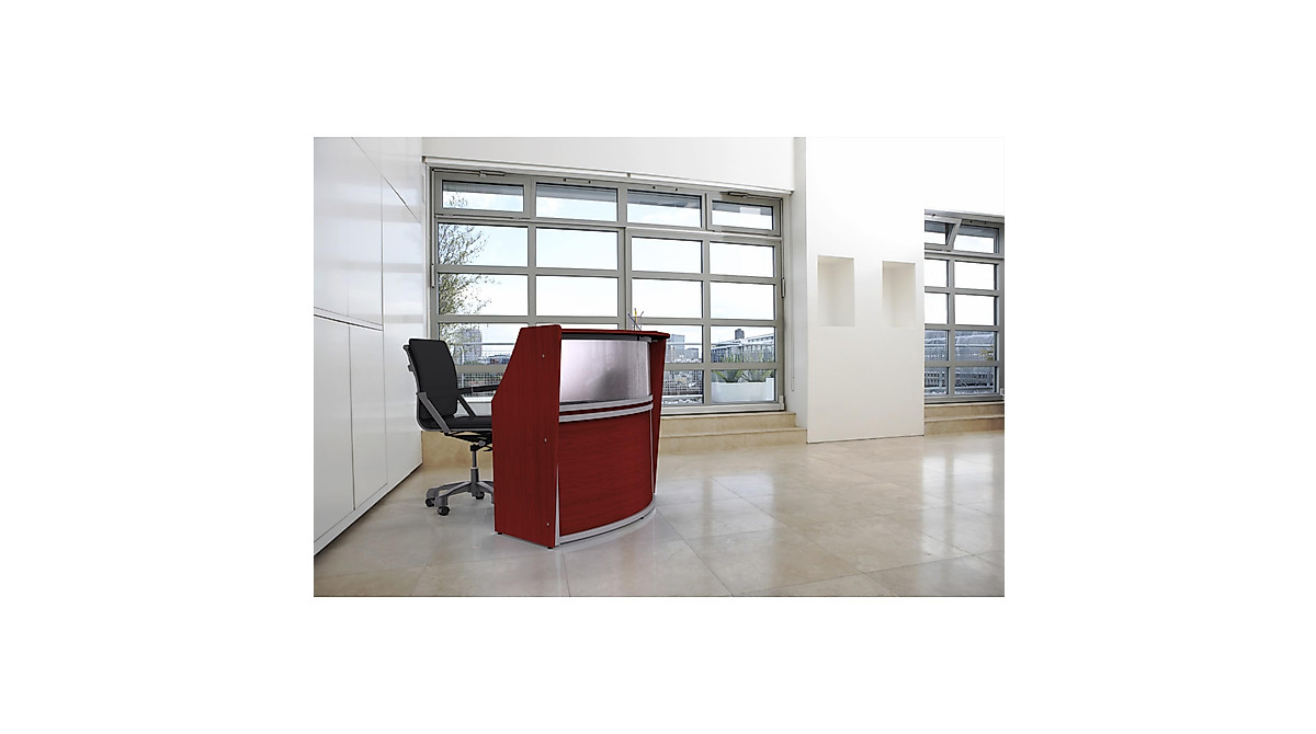 Linea Italia Modern Cherry Reception Desk - Easy Assembly & Stylish