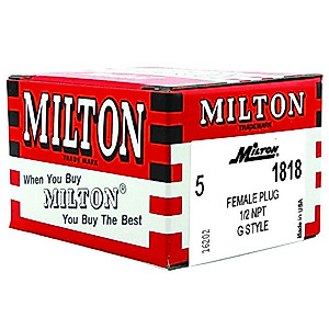 Milton 1818 1/2(0.5) Inch FNPT G Style Plug - Box of 5