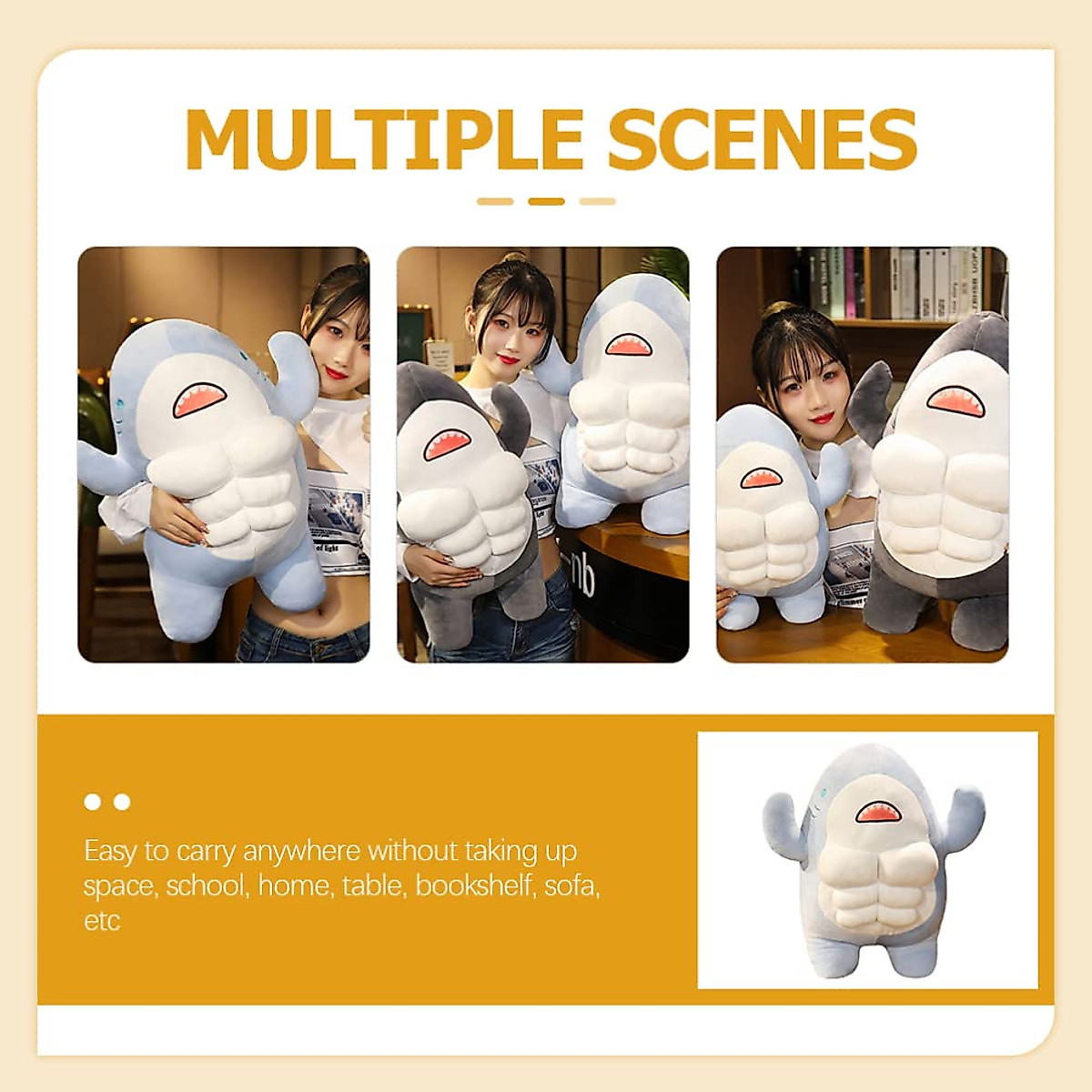 Stuffed Shark Plush Kids Kids Couch Pillows Stuffed Animals Cookie Run Kingdom Stuffed Doll Adorable Muscular Doll Decorative Plaything Boyfriend Couch Pillows Couch Pillows