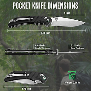 Mossy Oak Folding Pocket Knife, 4" Stonewash Blade Tactical Knife, G10 Handle Small EDC Knives with Pocket Clip & Axis Lock for Camping Survival Hiking, Premium Outdoor Gifts for Men Women