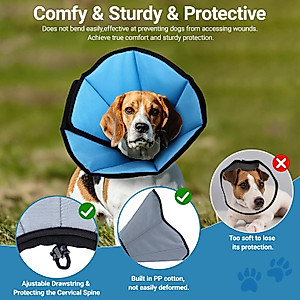 ipetstation Dog Cone Collar for Dogs After Surgery Extra Long, Adjustable Comfy Dog Elizabethan Pet Collar Cone for Large Dogs Anti-Lick Protective Wound (L (Neck Girth: 12.6-17.3in))