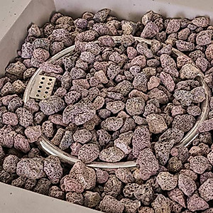 Leo Outdoor 31" Square Light Weight Concrete Gas Burning Fire Pit, Light Gray