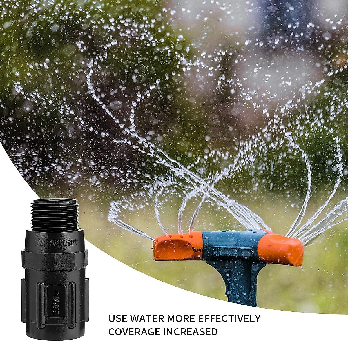 ULTECHNOVO Drip Irrigation Valve Garden Pressure Regulator Valve for Farm Garden Park Irrigation (25 PSI Black) Drip Irrigation Pressure Regulator