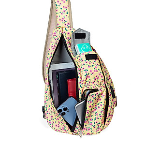 Malirona Sling Bag for Women Sling Backpack Hiking Daypack Multipurpose Crossbody Chest Bag (Yellow)