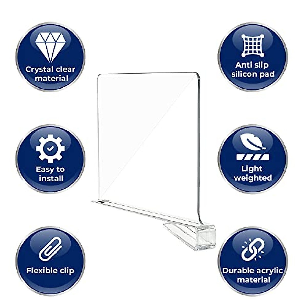 ArticYard Acrylic Shelf Dividers – 10 PCS Adjustable Clear Plastic Separators for Wooden Shelves, Shelf Dividers for Closet Organization, Perfect for Bedroom, Kitchen Cabinets, Bookshelf, Office