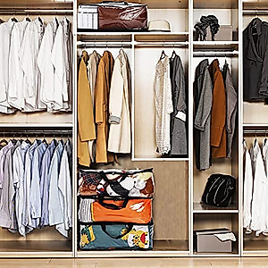 SGHUO Clear Zippered Storage Bag, Plastic Vinyl Clear Storage Bag for Blanket Clothes, Comforter, Bedding, Moving Bag with Zipper and Reinforced Handle (4pcs)