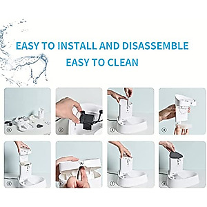 ELS PET Cat Water Fountain with LED, 50oz/1.5L Automatic Pet Water Fountain for Multiple Pets, Ultra Quiet/Adjustable Water Flow/Tertiary Filtration, Waterfall Drinking Dispenser for Cats & Dogs