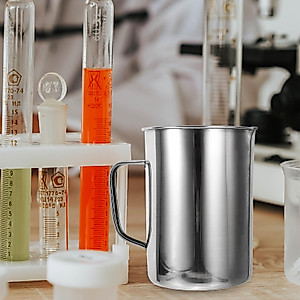 POPETPOP Laboratory Beaker 500ml Beaker Barista Tools Liquid Measuring Beakers Liquid Mixing Cup Scale Cup Coffee Mug Espresso Measuring Glass Water Jug Strong Coffee Stainless Steel Flour